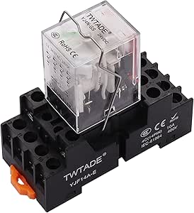 TWTADE/HH54P my4nj DC 24V Coil 4PDT 4NO+4NC 14 Pins Electromagnetic Power Relay with Indicator ...