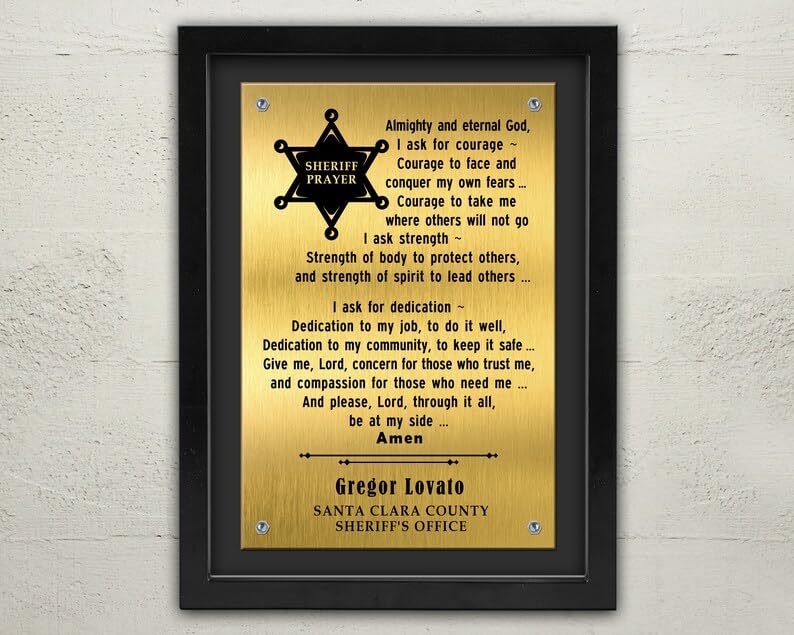 Amazon.com: Personalized Sheriffs Prayer Framed Plaque-Sheriffs Gift ...