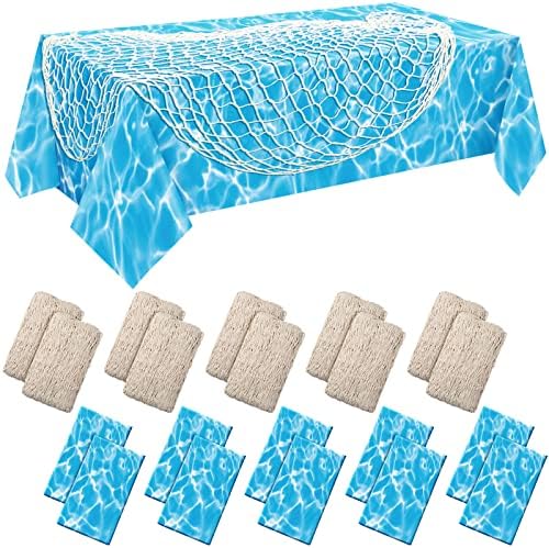 Amazon.com: 20 Pcs Fish Net Decorative Plastic Tablecloth, Cotton ...