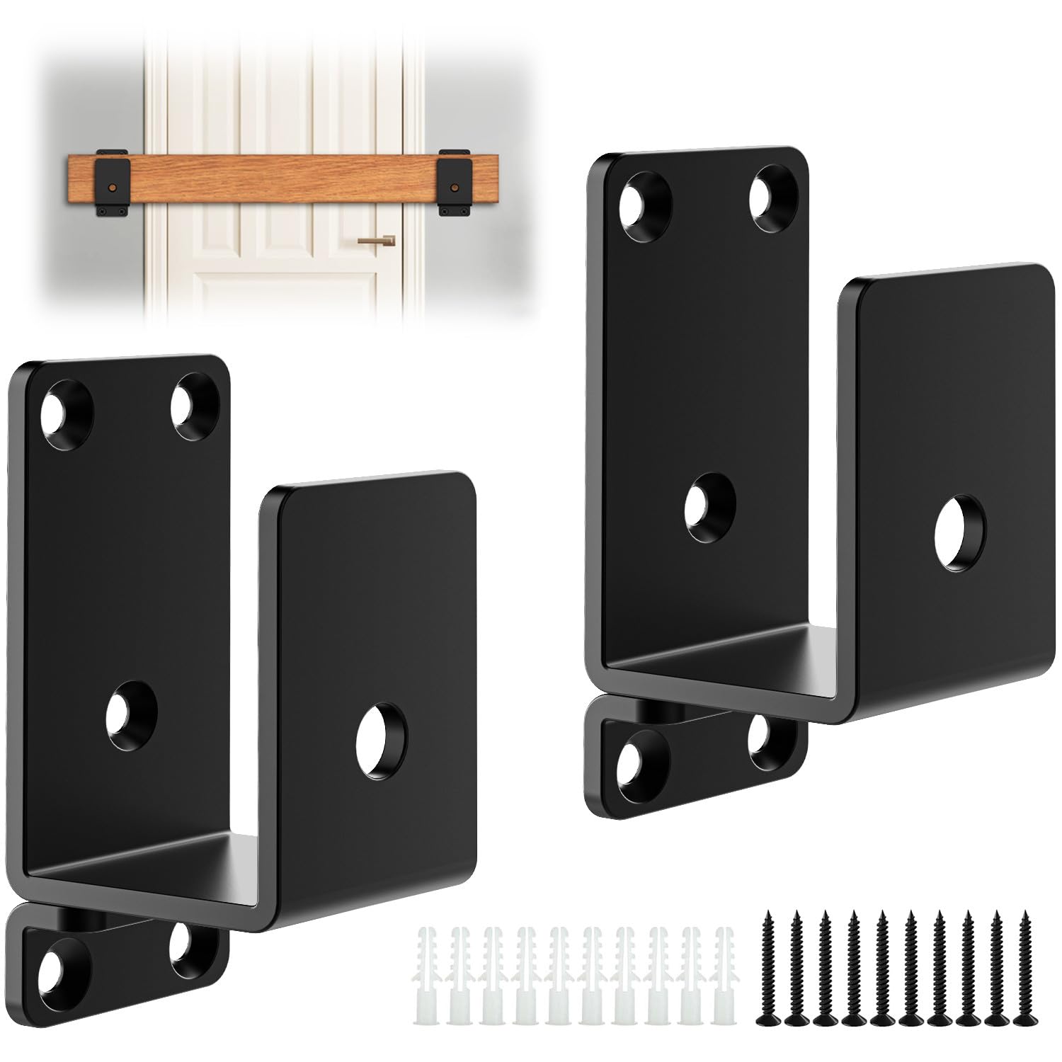 Amazon.com: 2Pcs 2x4 Door Barricade Brackets ,Heavy Duty Door Security ...