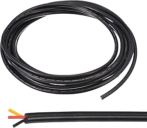 Amazon.co.jp: uxcell 20AWG電線 3導体 UL2464 錫メッキ銅 5 M 低電圧 PVCケース 柔軟な延長電源コード ブラック LEDストリップランプ照明用 ...