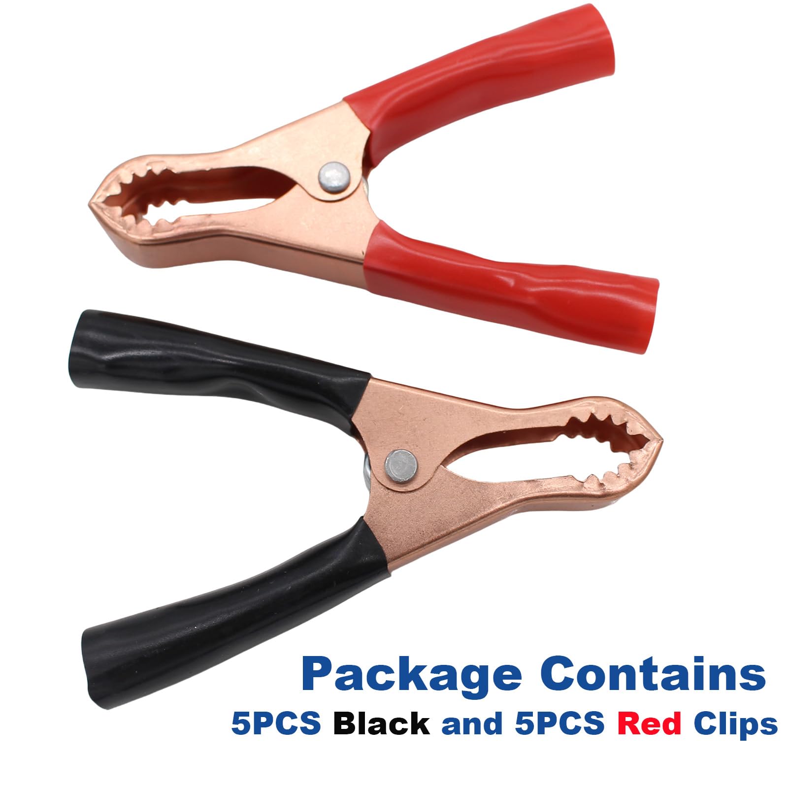 Snapklik.com : Insulated Alligator Clips Durable Heavy Duty Black & Red ...