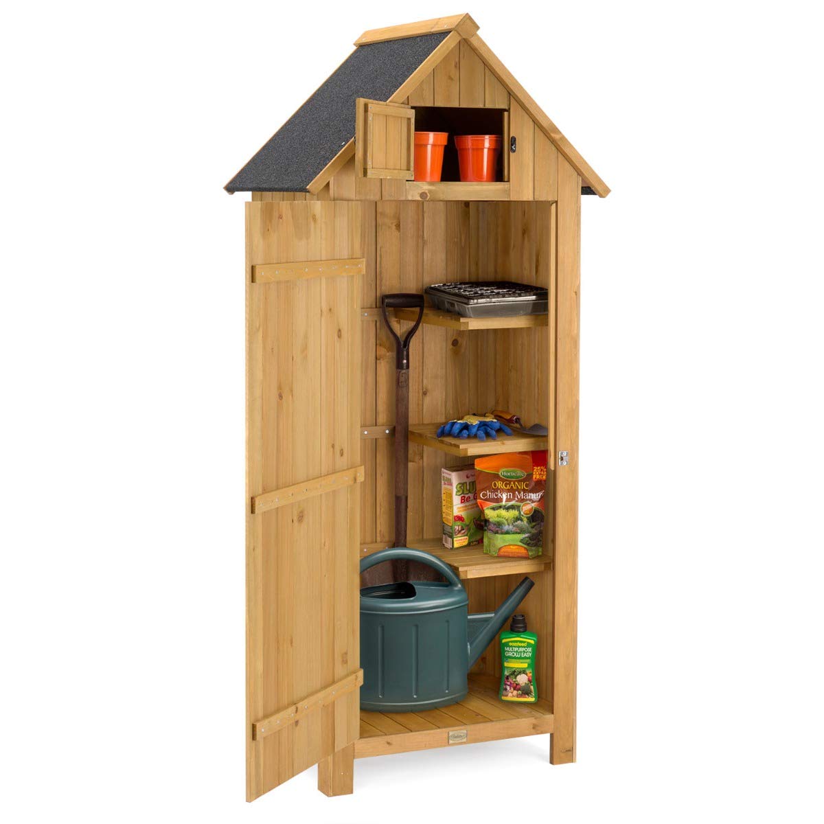 CHRISTOW Small Garden Shed, Tall Slim Wooden Outdoor Storage Shed ...
