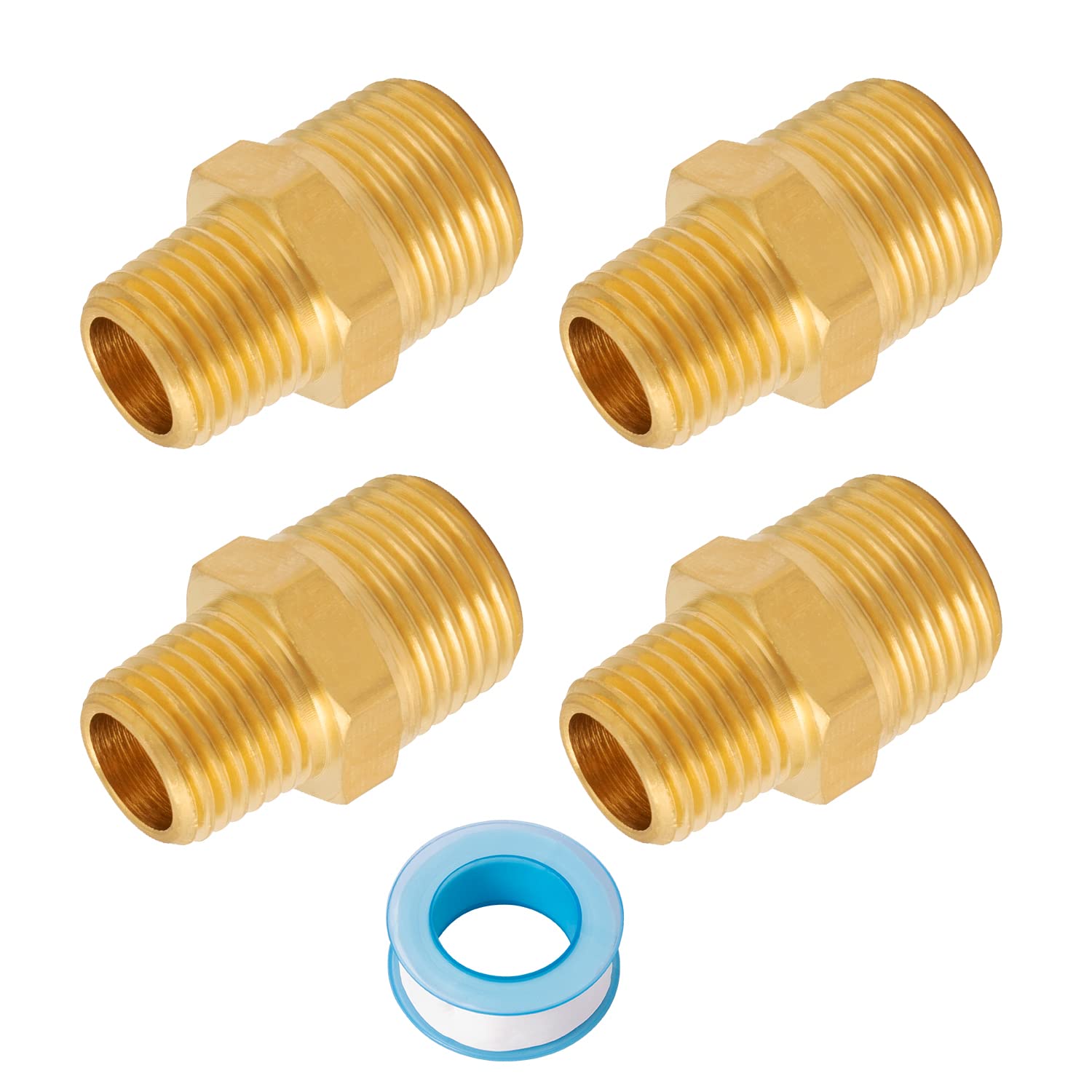 Snapklik.com : SUNGATOR Reducing Hex Nipple, Brass Pipe Fittings, 1/4 ...