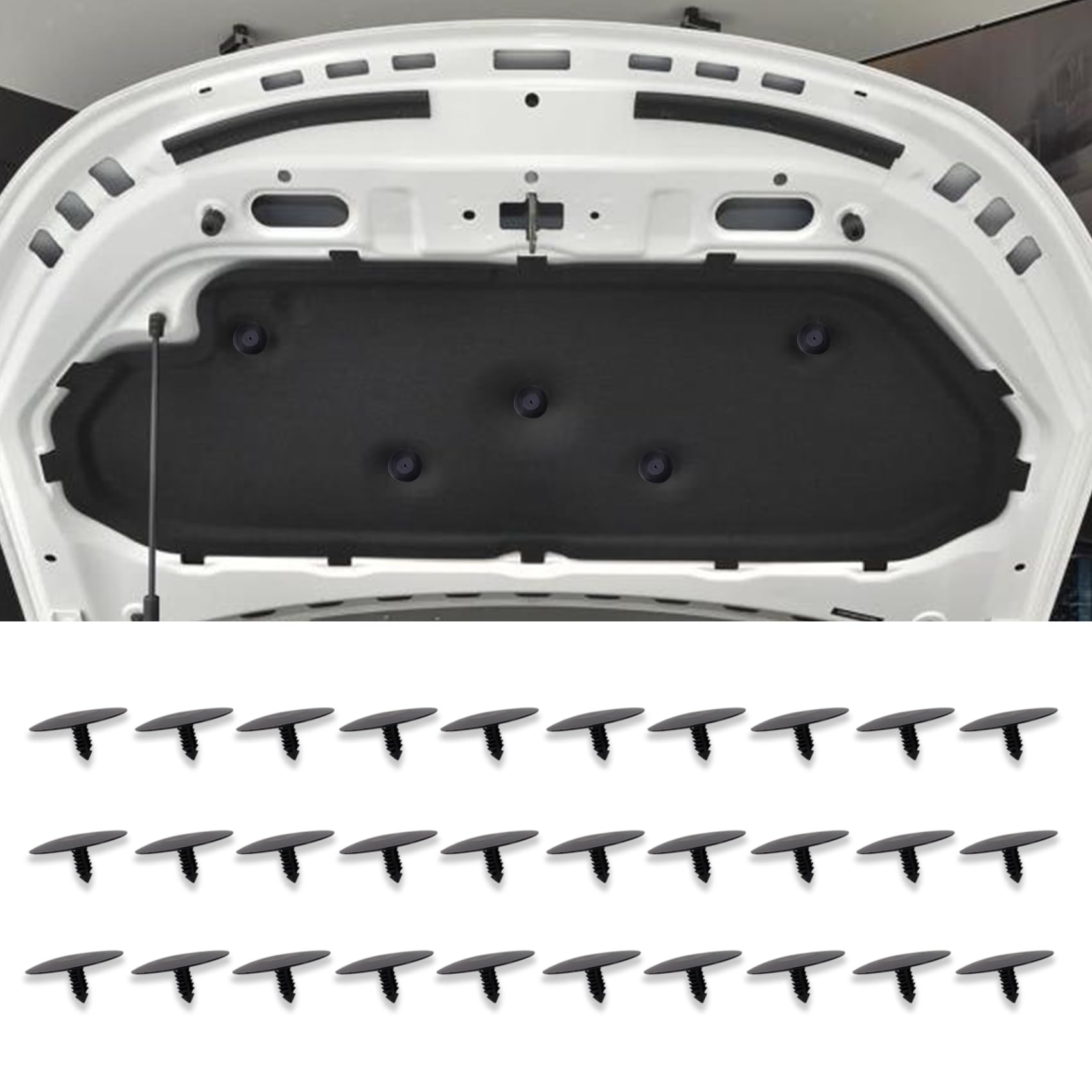 Amazon.com: CHRYMUM 30PCS Hood Insulation Retainer Clips, Black Nylon ...