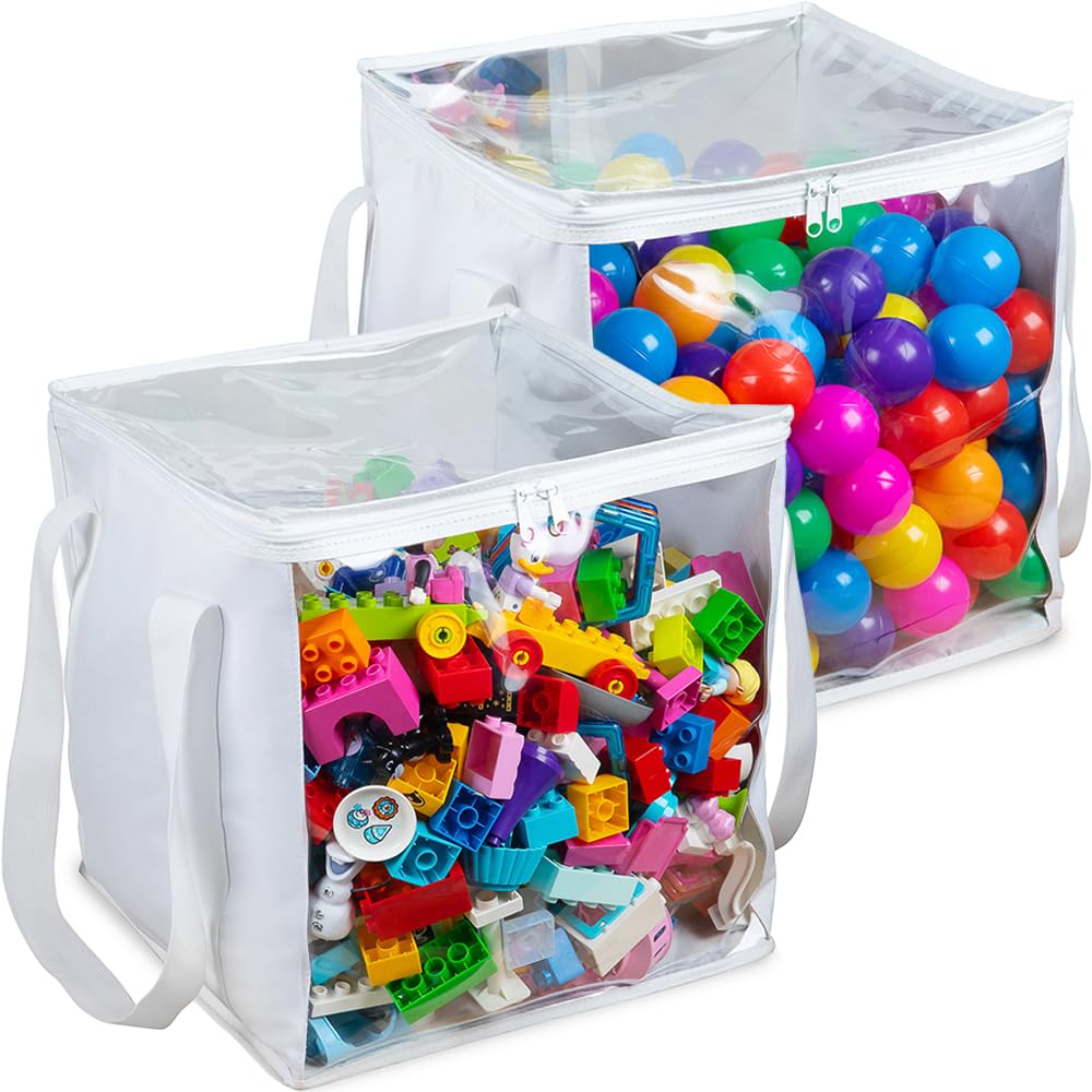 Amazon.com: Extra Large Toy Storage Clear Bags with Zipper, 2 Pieces ...