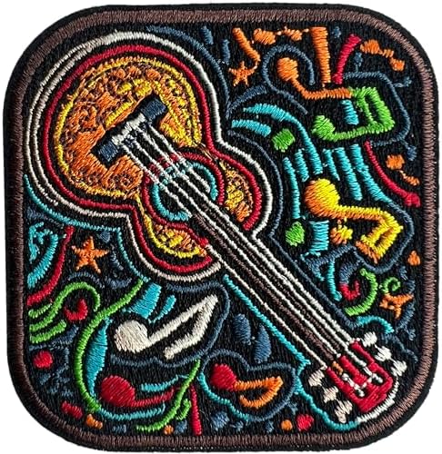 Amazon.com: LEMILLE Music Guitar Patch, Size 3" Sew On Patches, Music ...