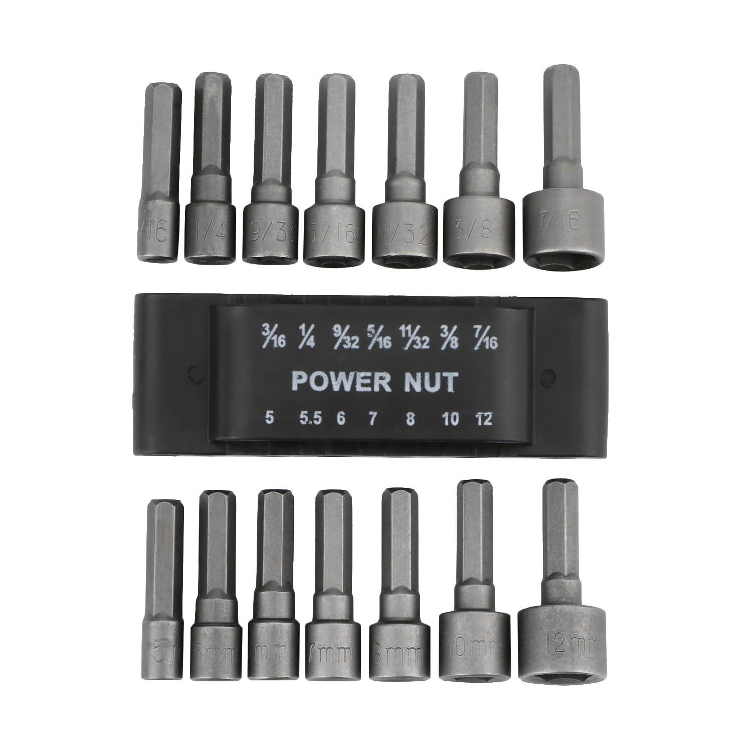 Snapklik.com : Rongon Power Nut Driver Drill Bit Set Of 14 Pcs Steel ...