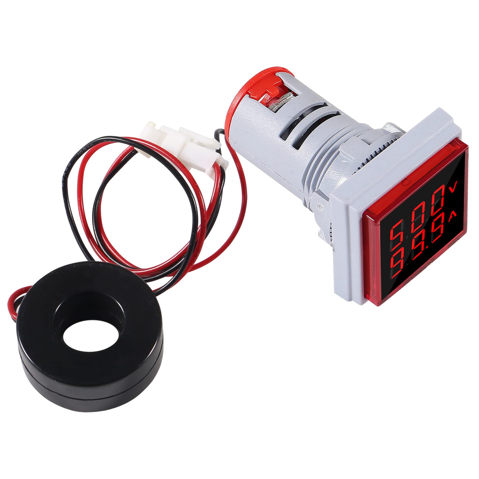 Snapklik.com : 2Pack LED Display Voltmeter, Square Dual Display ...