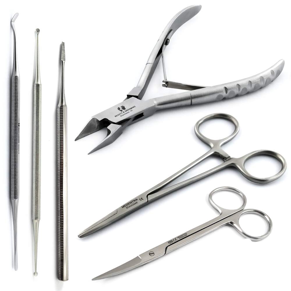Amazon.com: 6Pcs Chiropody Podiatry Tools Kit Curette Nail Lifter ...
