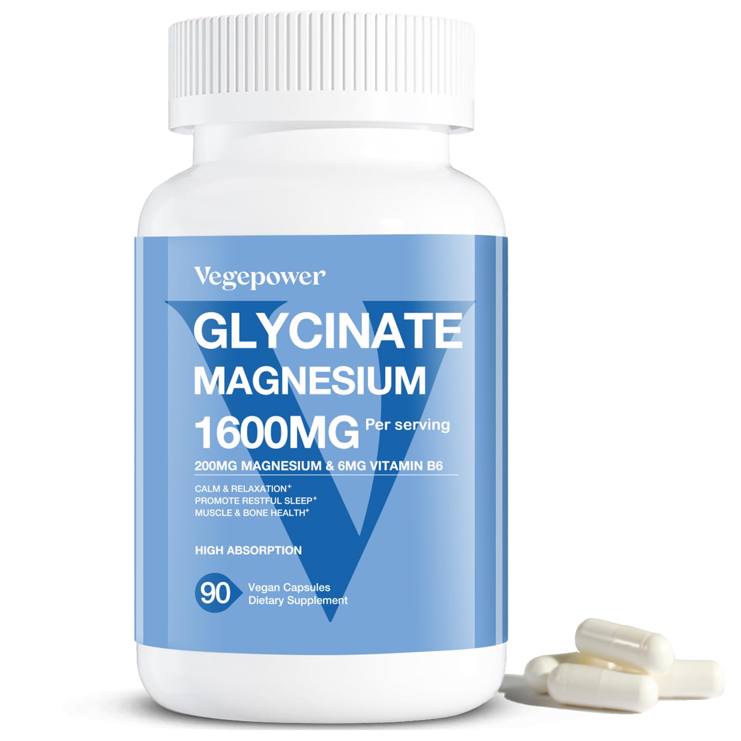 Amazon.com: Magnesium Glycinate 1600mg Supplements - with Vitamin B6 ...