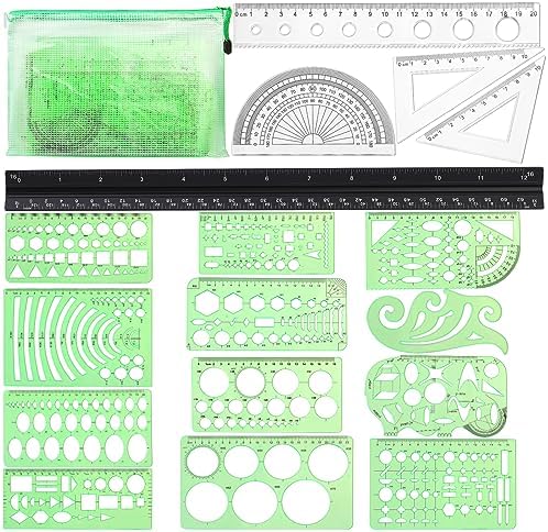 Amazon.com: QincLing 11 Pieces Geometric Drawings Templates Stencils ...