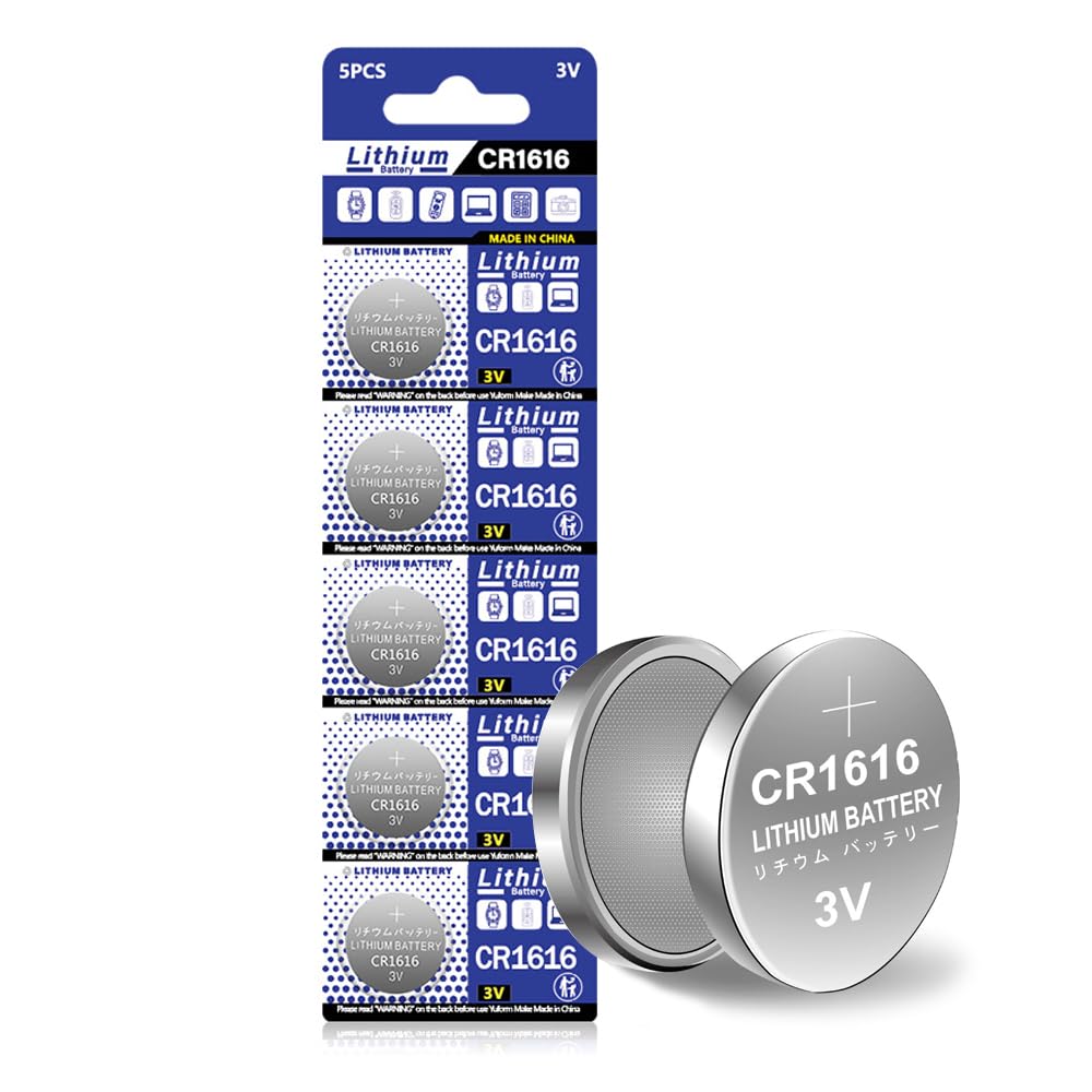 Amazon.com: Cotchear 5pcs/Pack 3V CR1616 Coin Battery DL1616 BR1616 L28 ...