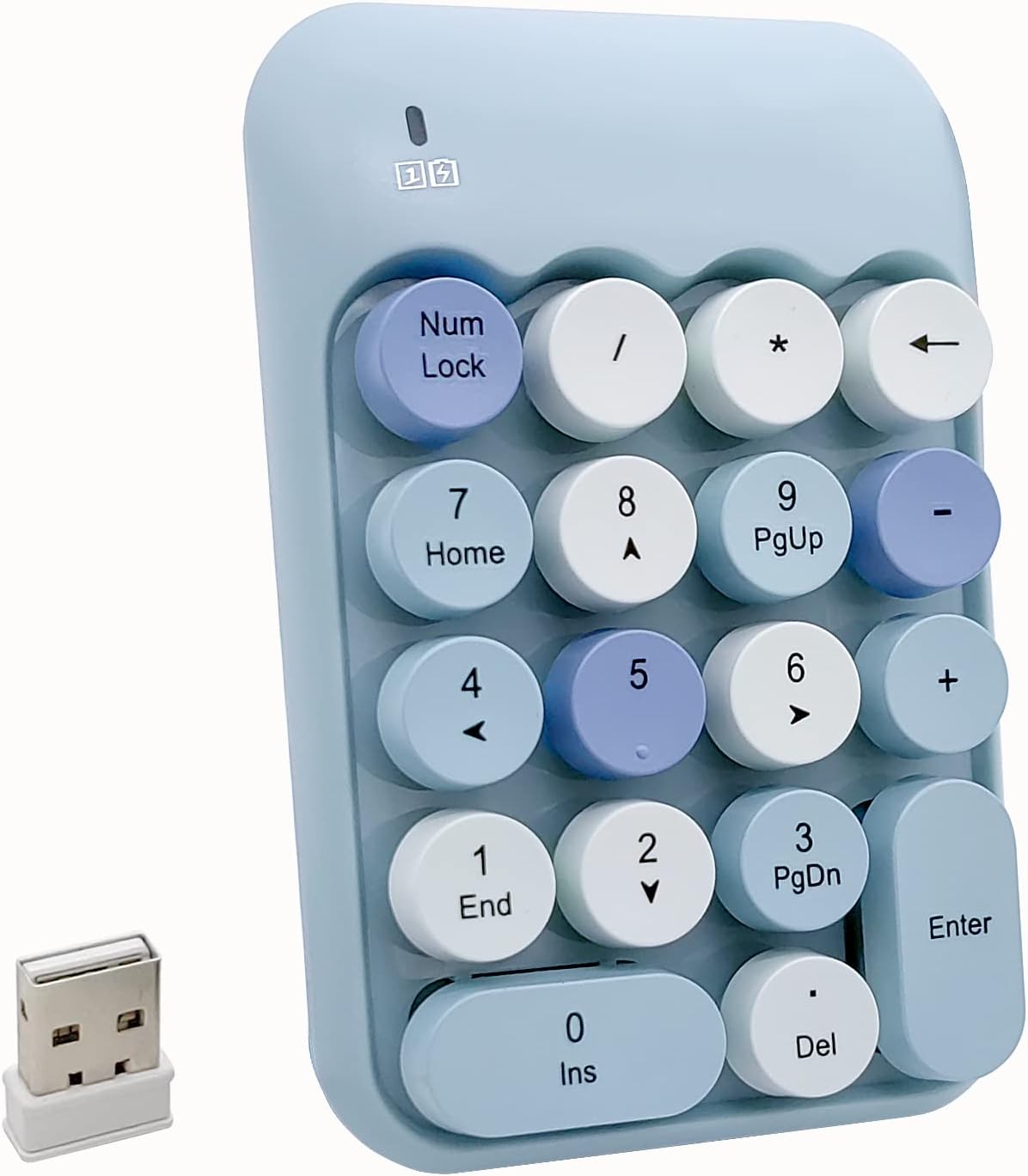 Amazon.com: Seaciyan Wireless Number Pad, Ergonomic Cute Colorful Retro ...