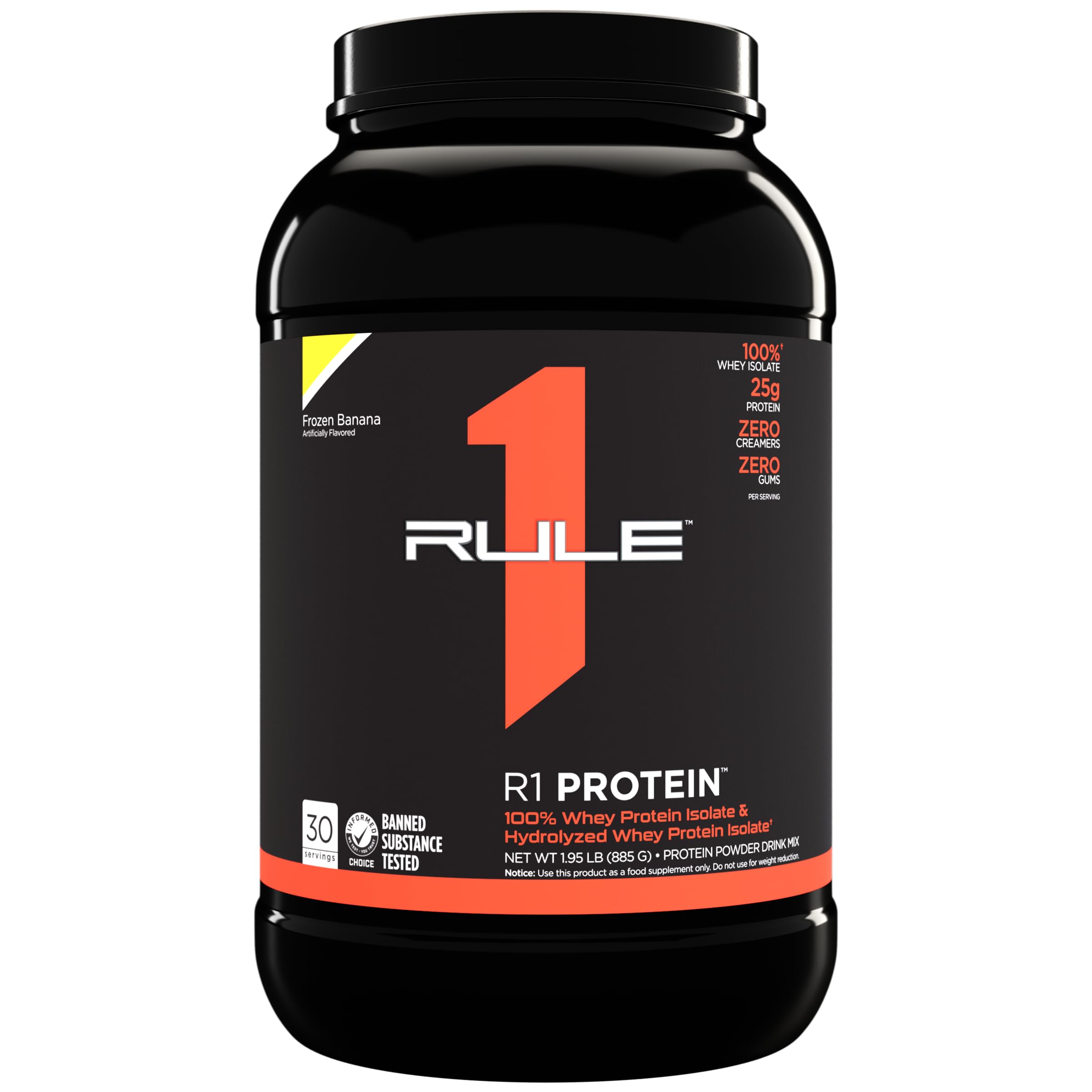Rule1 R1 100% Whey Protein Isolate and Hydrolysate Protein Powder 1.95 ...