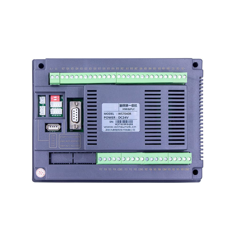 7 inch HMI PLC 24 in 16 Relay or Transistor Out All in One Touch Screen ...