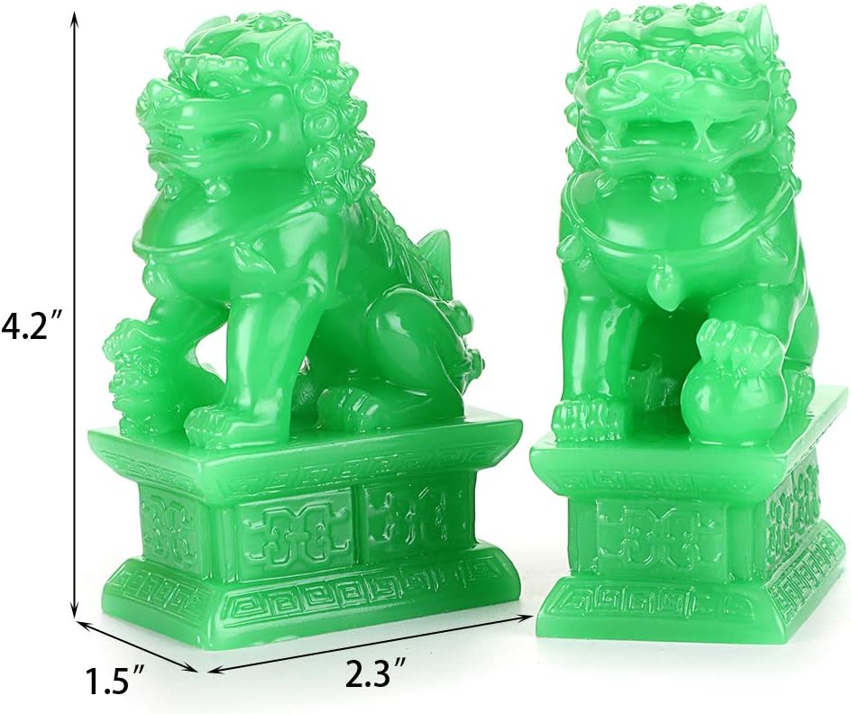 MDLUU Par de perros Fu Foo, leones guardianes, estatuas de león Feng ...