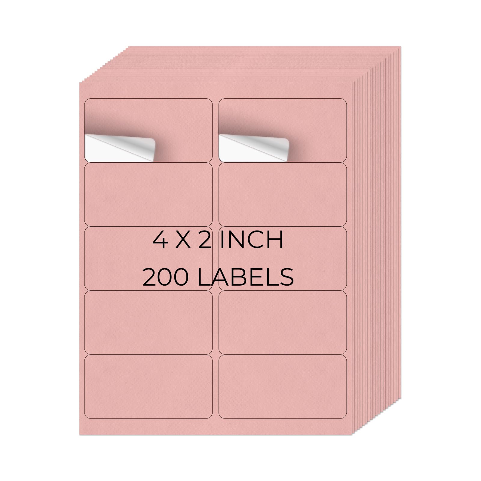 Amazon.com : YIKIADA Pink Printable Address Labels 2" × 4" Self ...