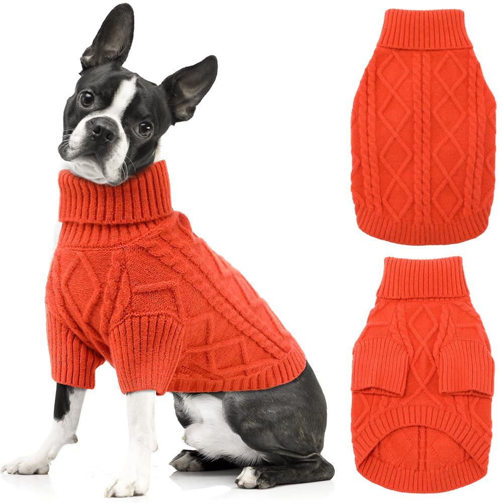 Amazon.com : EMUST Small Dog Sweater, Cable Dog Outfits for Small Dogs ...