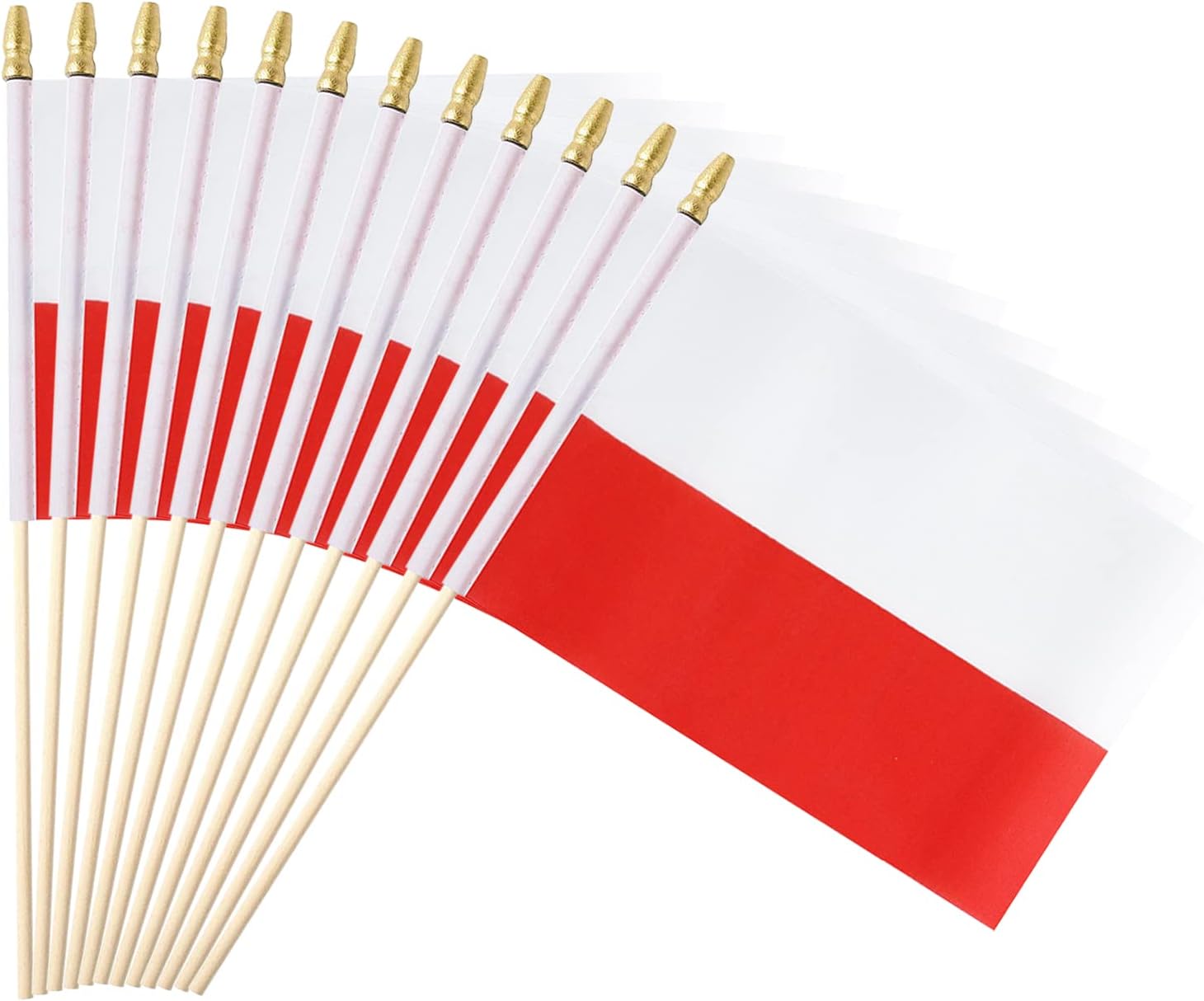 Amazon.com : Ckexin 25Pack Small Poland Flag Mini Polish Handheld Stick ...