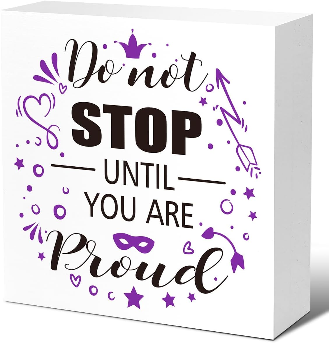 Amazon.com: LVQHI Inspirational Wood Block Sign for Women,Do Not Stop ...