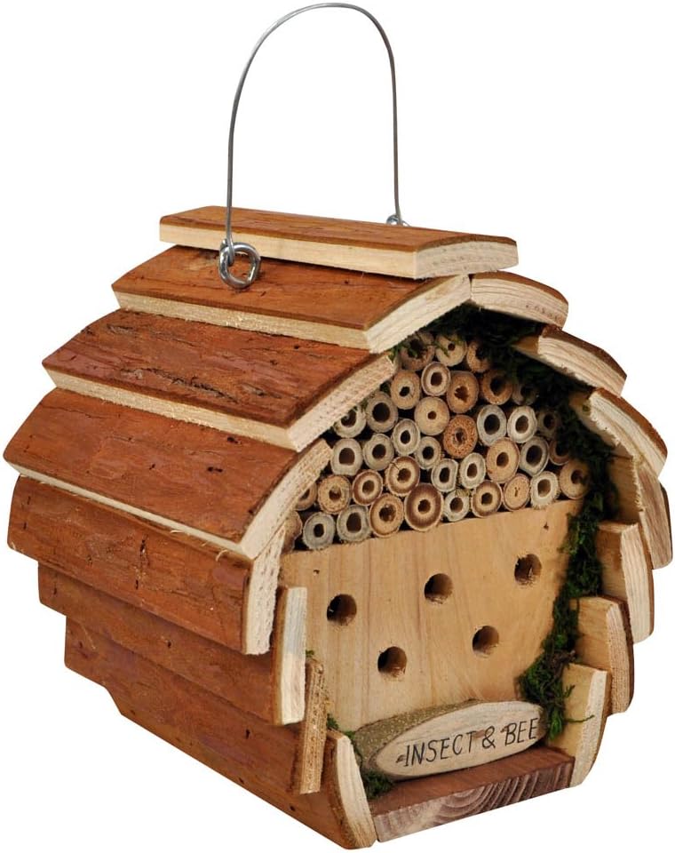 Woodside Wooden Insect Bee House Natural Wood Bug Hotel Shelter Garden ...