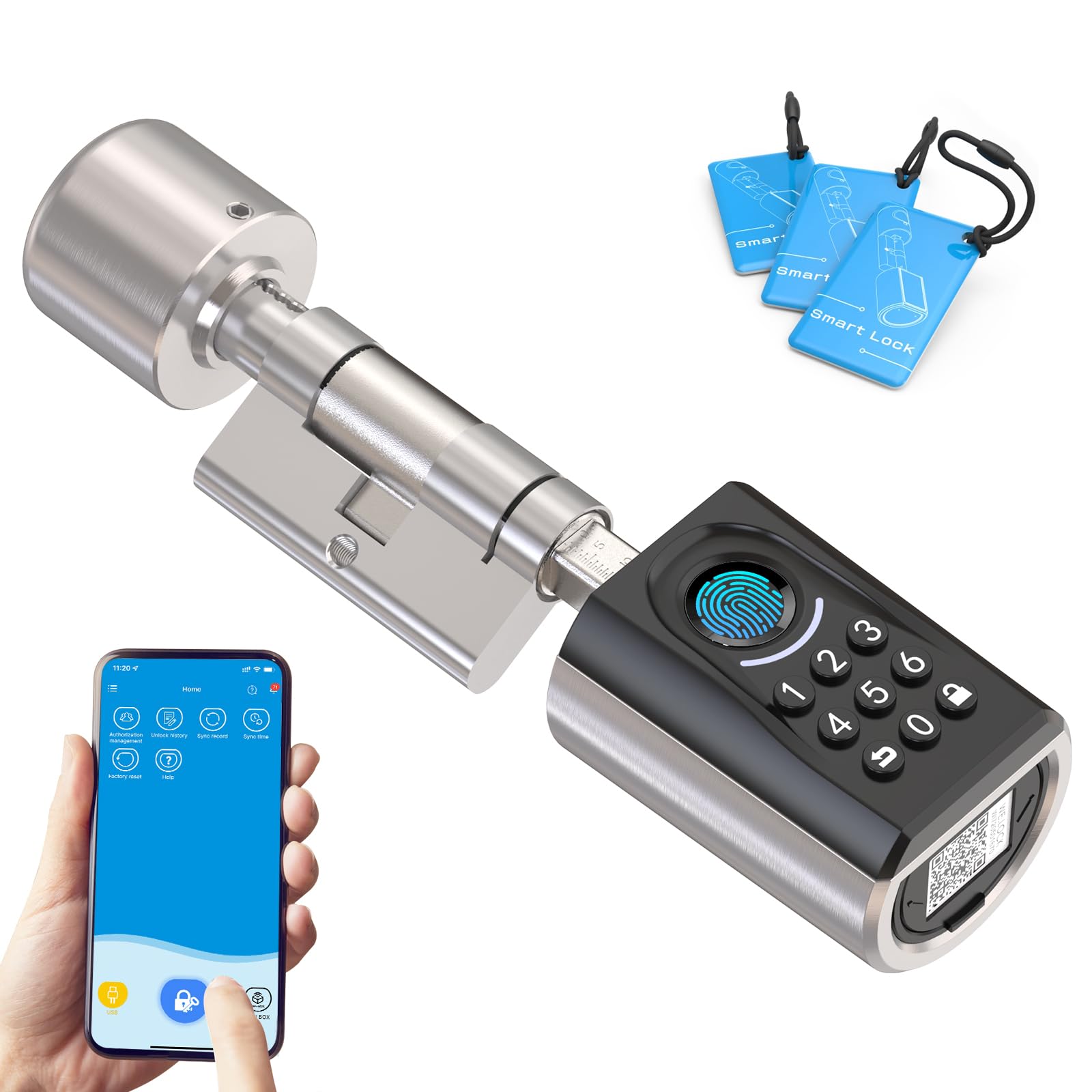 WELOCK Türschloss Fingerabdruck ToucA51,Elektronisches Türschloss Code ...