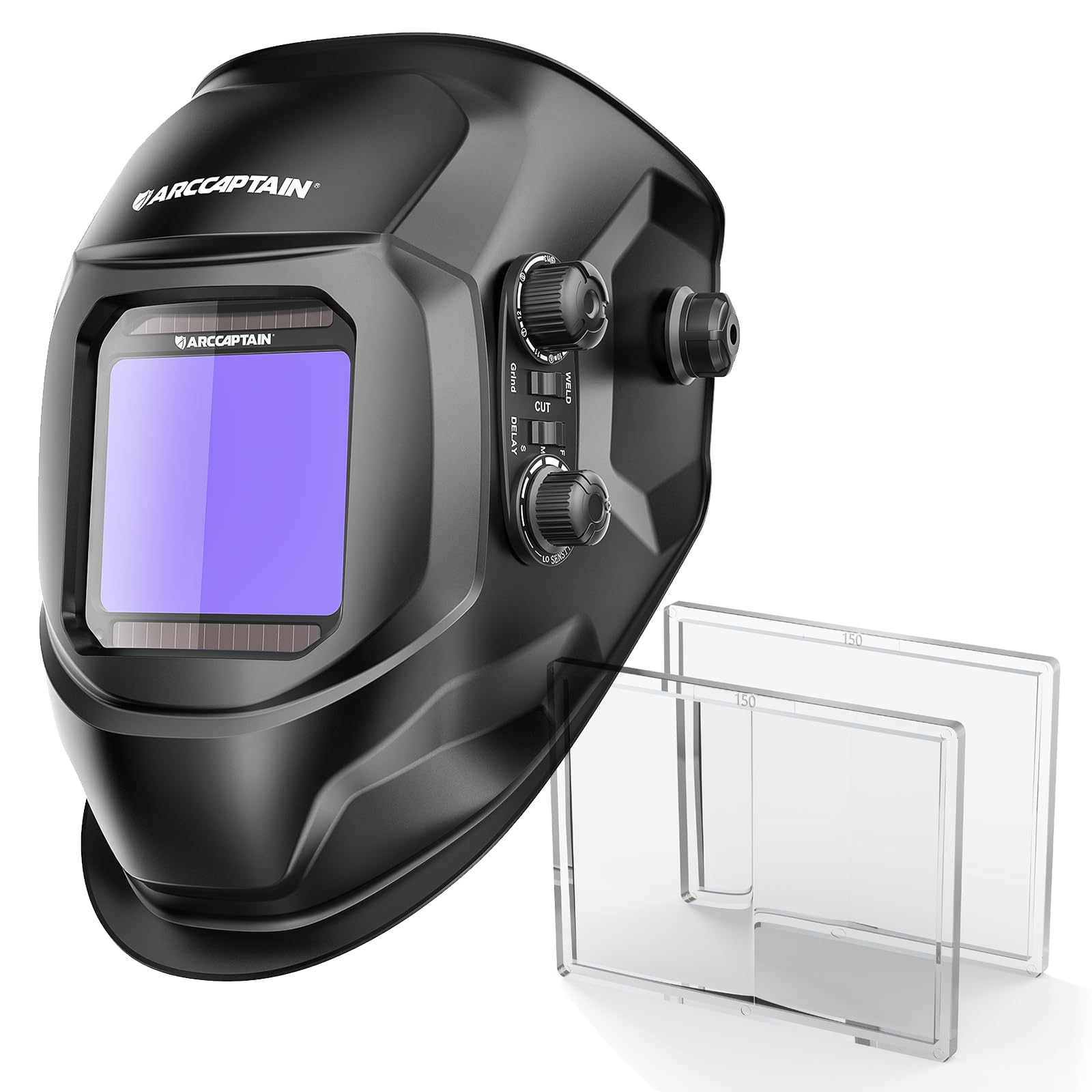 ARCCAPTAIN Large Viewing Screen Welding Helmet & 2PCS Welding Cheater ...