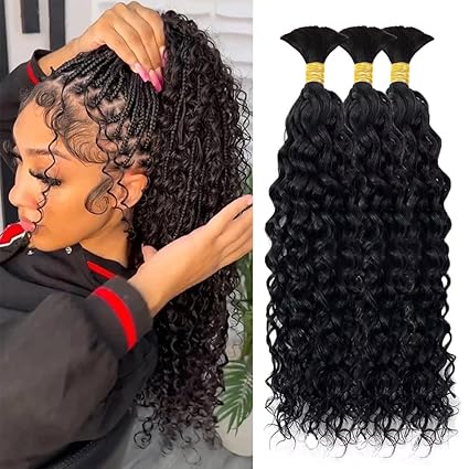 Amazon.com : Human Braiding Hair 3 Bundles/Pack 150g Curly Water Wave ...