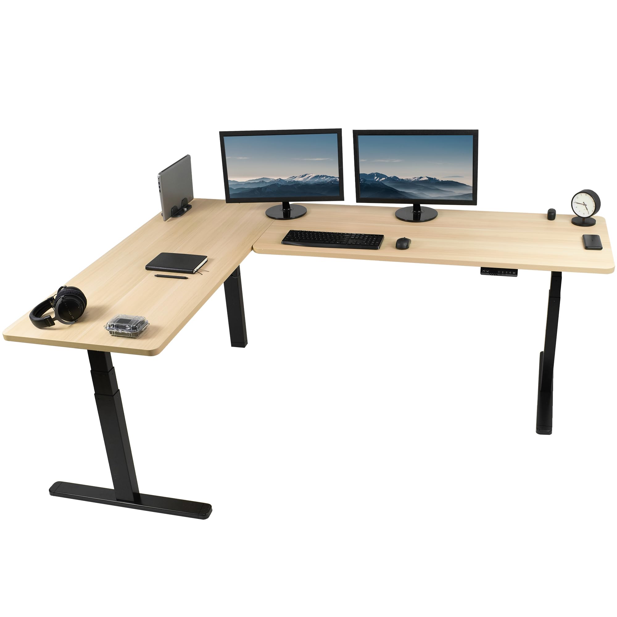 VIVO Electric Height Adjustable 83 x 60 inch Corner Stand Up Desk, 2 ...
