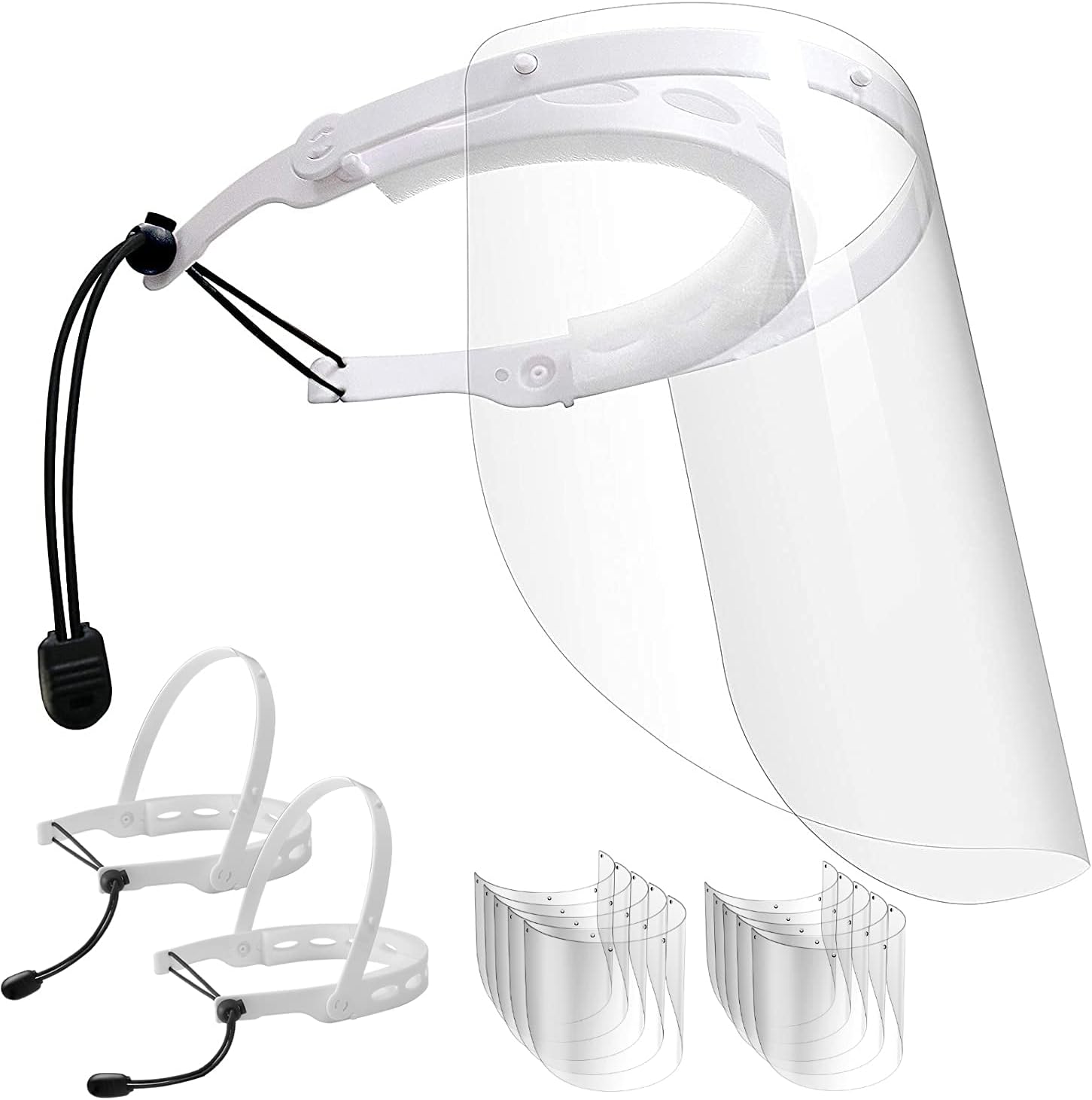 10 Pcs Protective Clear Safety Face Shields - Spit, Splash And Splatter ...