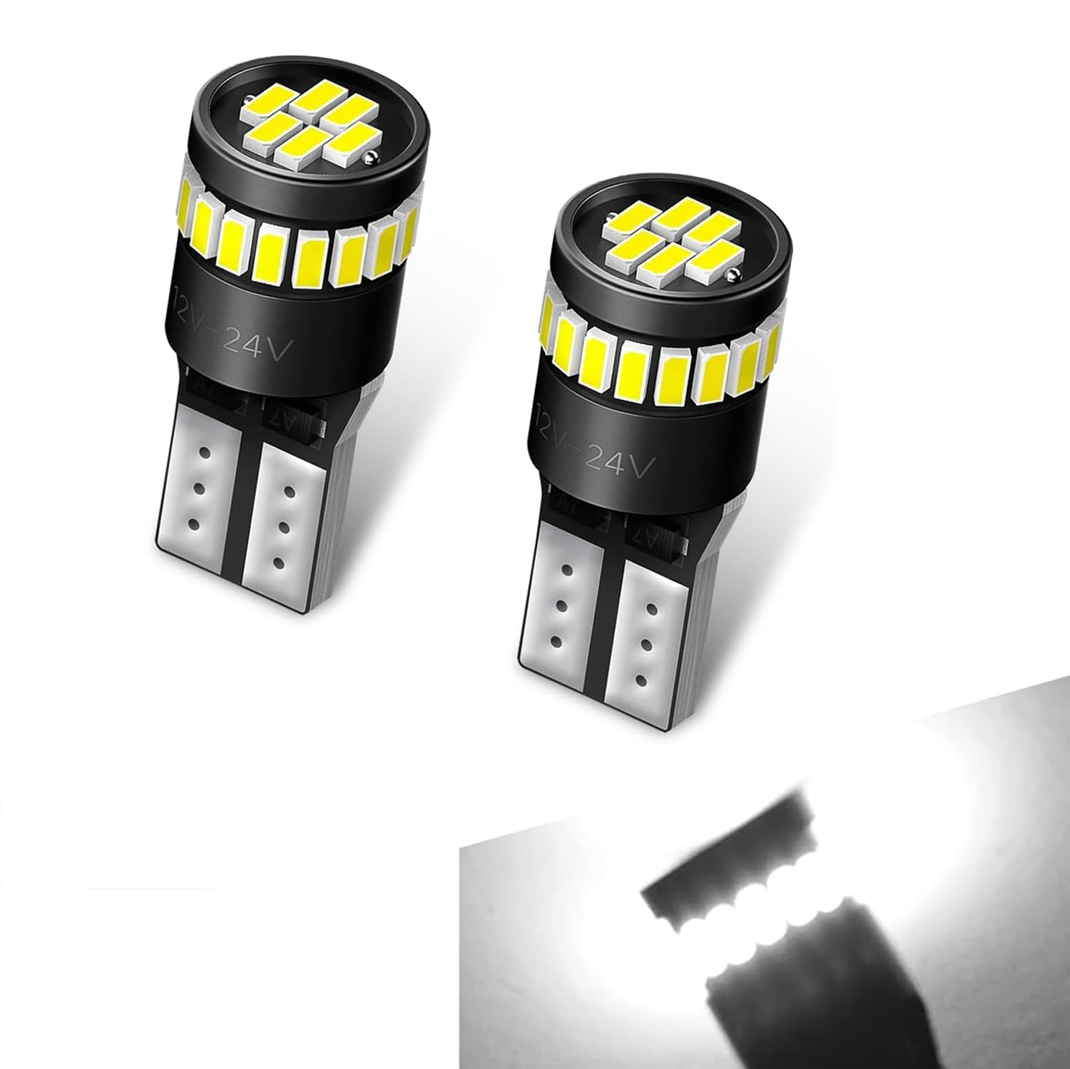 Snapklik.com : Nowkont 2 PCS Car T10 LED Light Bulb, LED 360 Degree ...