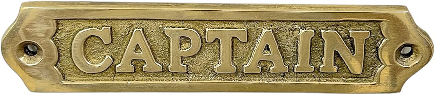 Amazon.com: Captain Door Sign Vintage Handmade Solid Brass Nautical ...