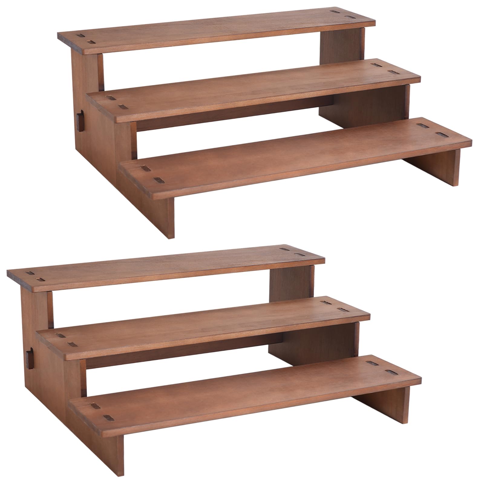 Amazon.com: INOBYO 3 Tier Wooden Risers Display Stands, Rustic Display ...