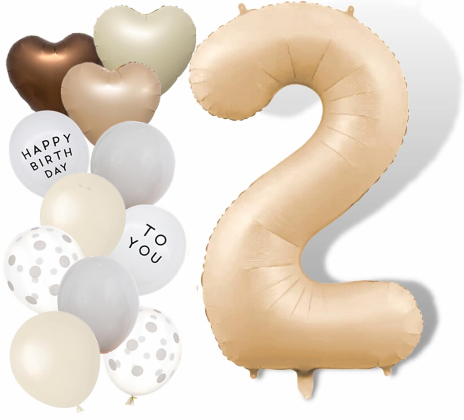 Amazon.com: Number 2 Balloons 40 inch Caramel Large number balloons for ...