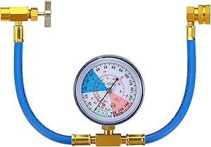 PATIKIL AC Refrigerant Recharge Hose with Pressure Gauge, 1/2" Acme ...