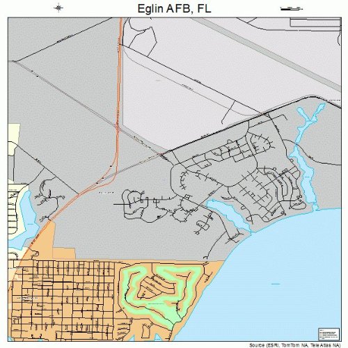 Amazon.com: Large Street & Road Map of Eglin AFB, Florida FL - Printed ...