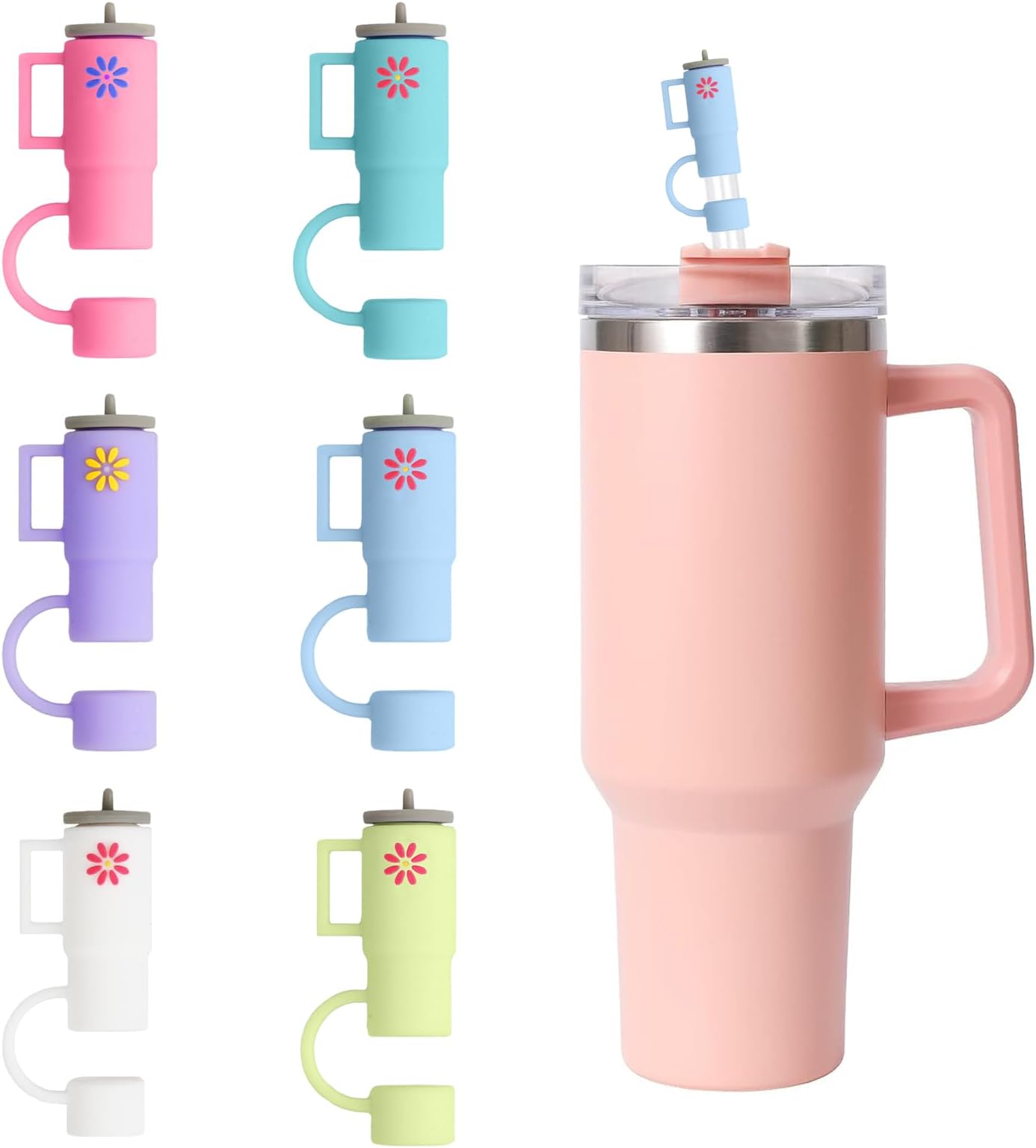 Amazon.com: LLMSIX 6PCS Straw Cover Cap for Stanley Cup 30oz & 40oz ...