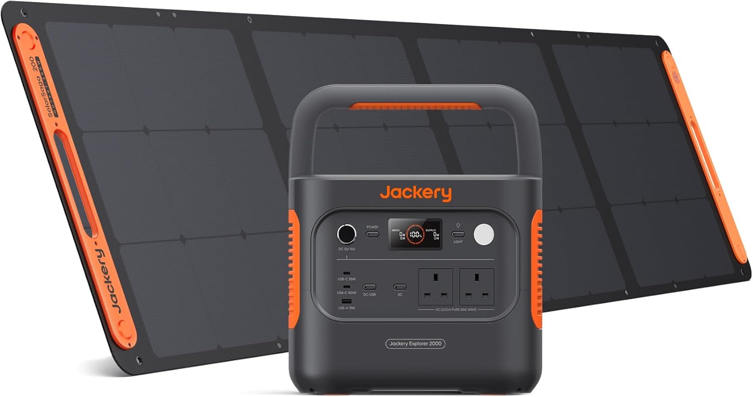 Jackery Solar Generator 2000 v2 with 200W Solar Panels, 2042Wh/2200W ...