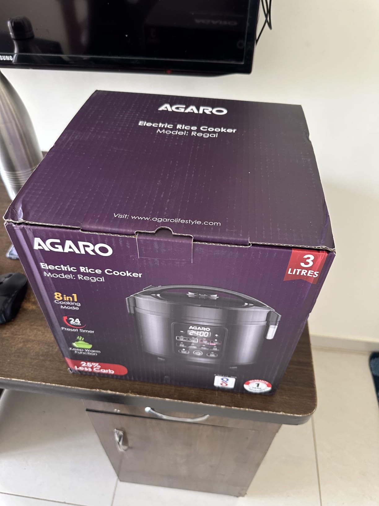 Buy AGARO Regal Electric Rice Cooker, 3 Litres Ceramic Inner Bowl ...