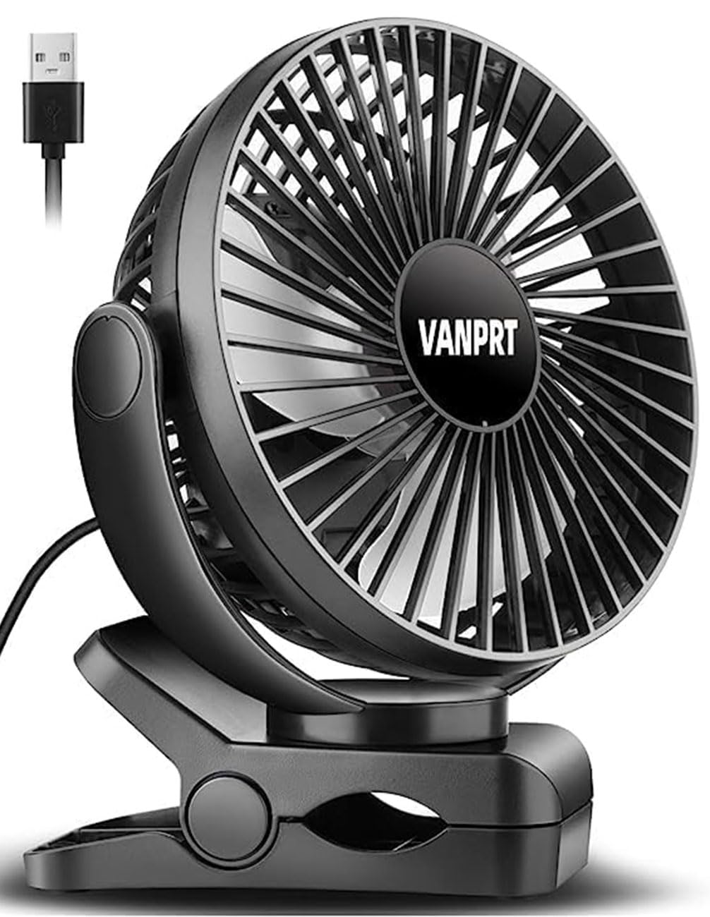 VANPRT 6'' USB Powered Desk Clip on Fan,Small But Powerful,Office Fan ...