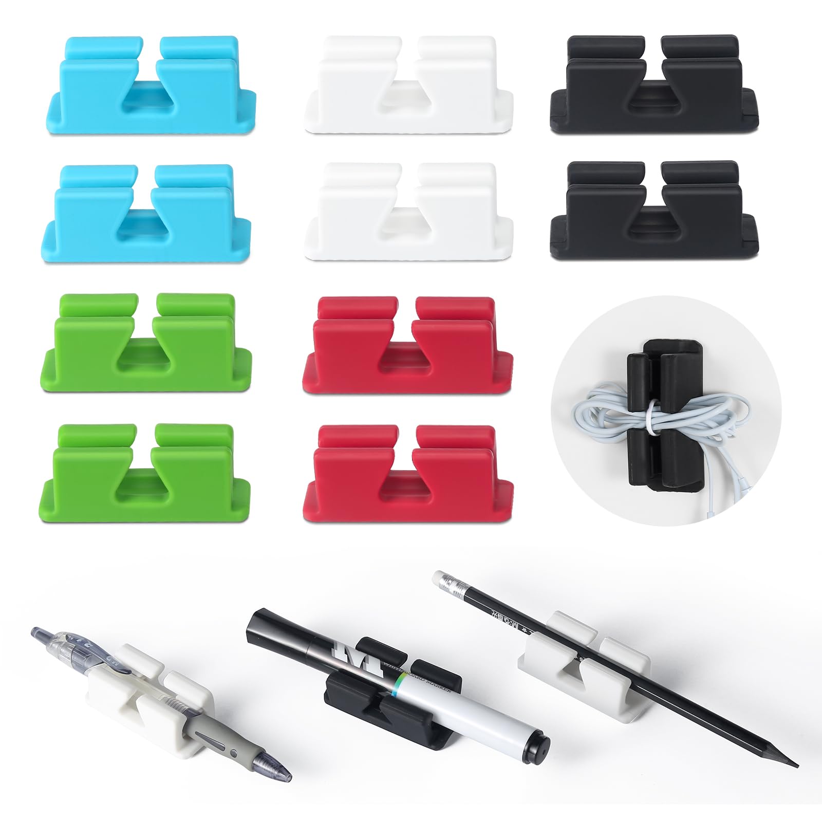 Snapklik.com : Pen Holder Silicone, 10Pcs Adhesive Pen Holder For Desk ...