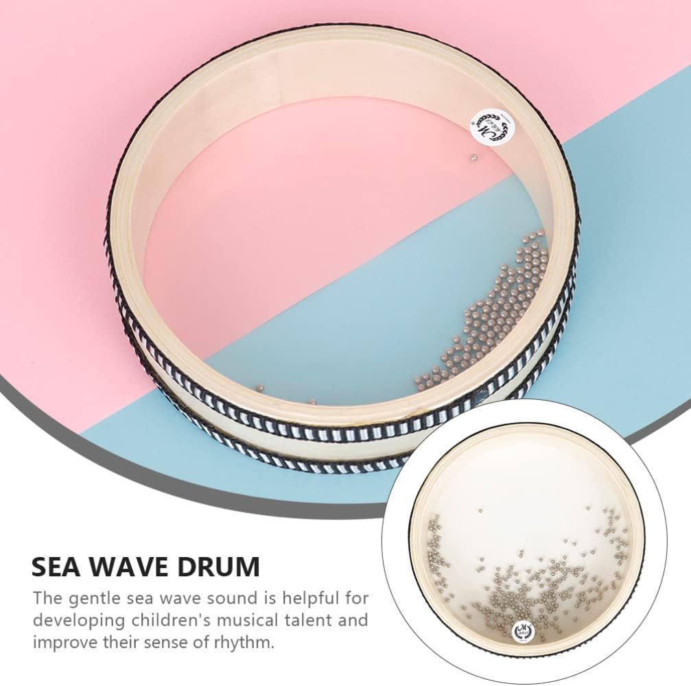 EXCEART Sea Wave Drum Wave Bead Ocean Drum Transparent Wood Sea Sound ...