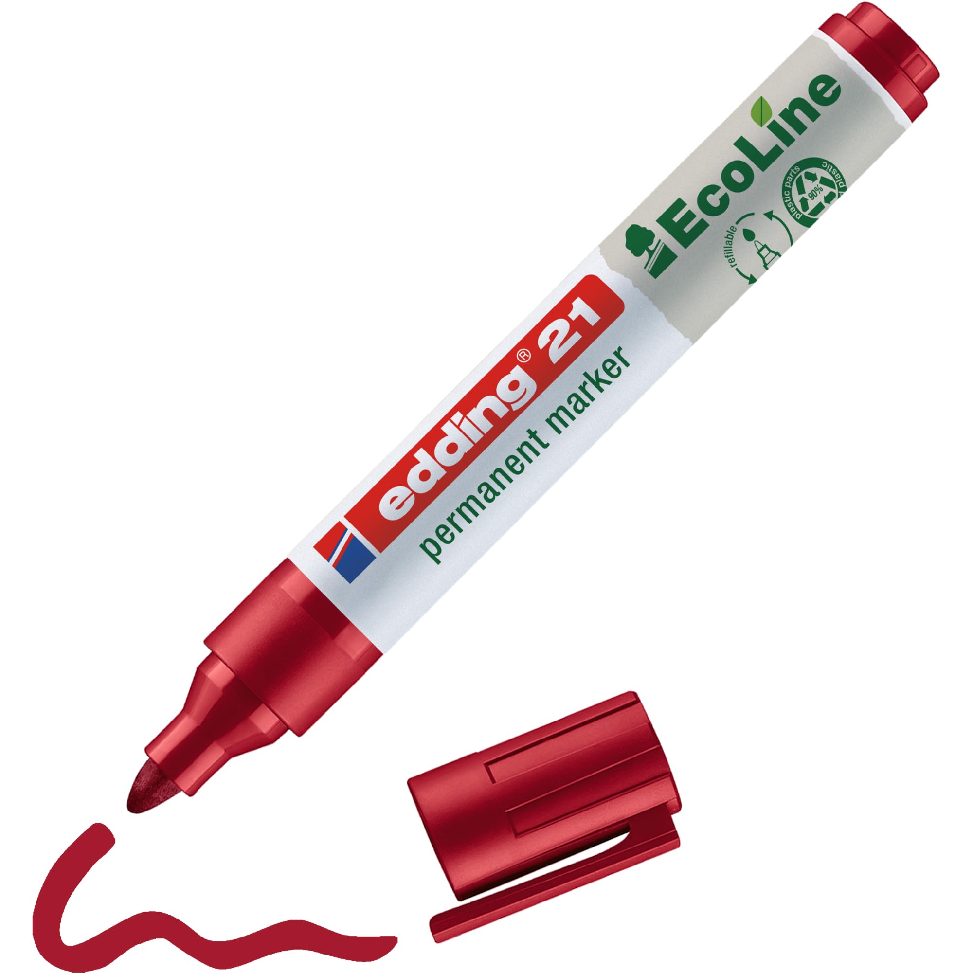 edding 21 Ecoline permanent marker - red - 1 pen - round tip 1.5-3 mm ...