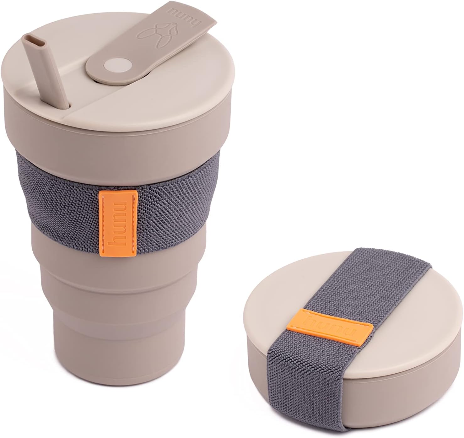 Amazon.com: HuNu Collapsible Coffee Cup with Lid & Straw - Reusable ...