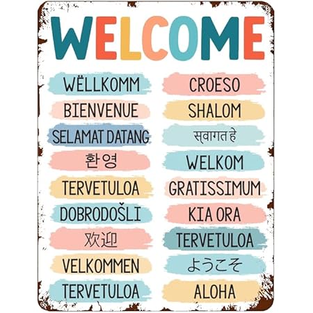Amazon.com: LYXDS Welcome Sign, Multi-Language Welcome, Printable ...