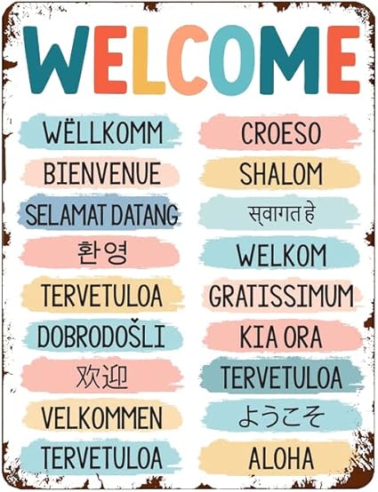Amazon.com: LYXDS Welcome Sign, Multi-Language Welcome, Printable ...