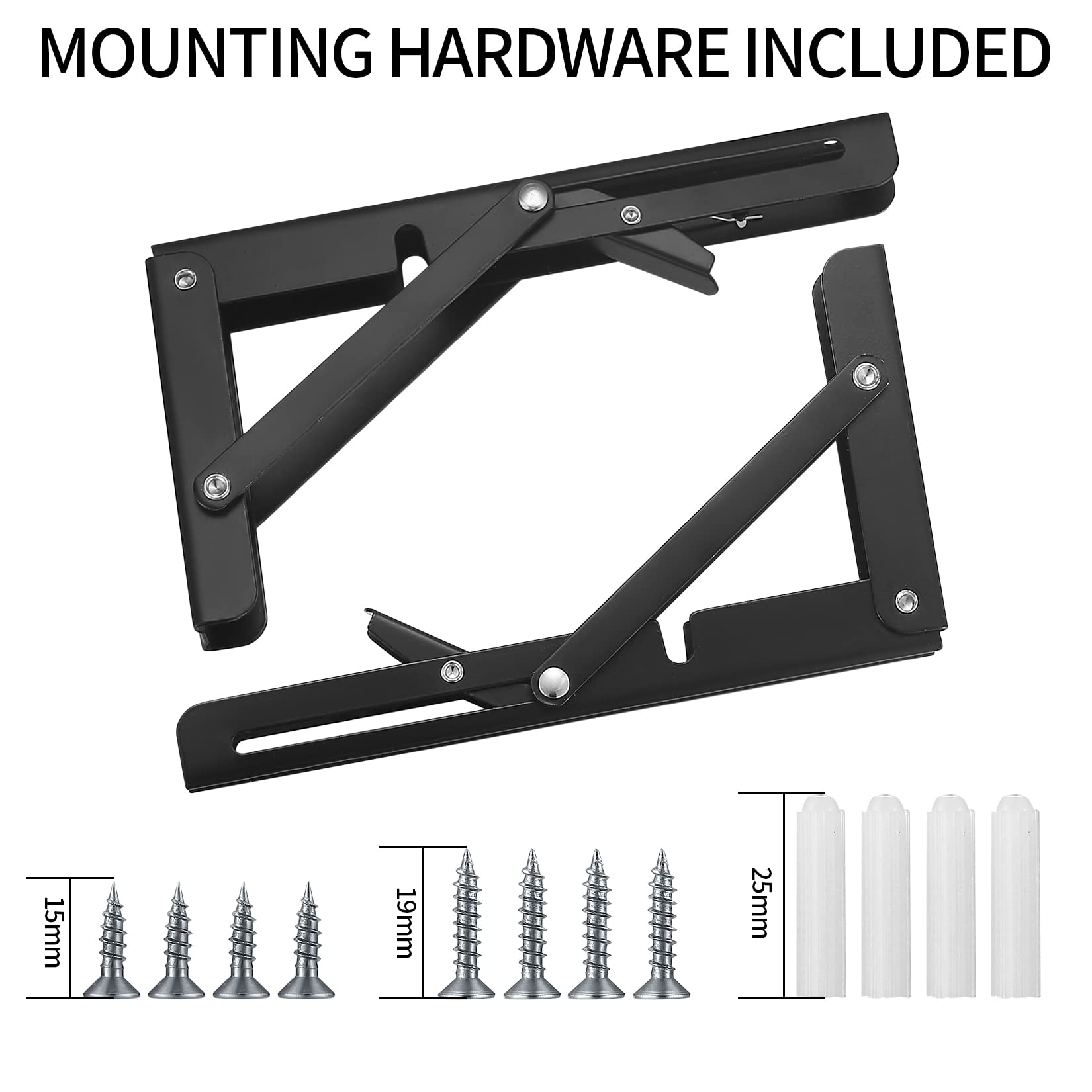 Snapklik.com : TOOINKCV 2 Pcs Folding Shelf Brackets, 8 Inch Heavy Duty ...