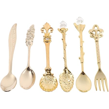Amazon.com | 6Pcs/Set Retro Royal Style Spoons & Fork, 5pcs Vintage ...