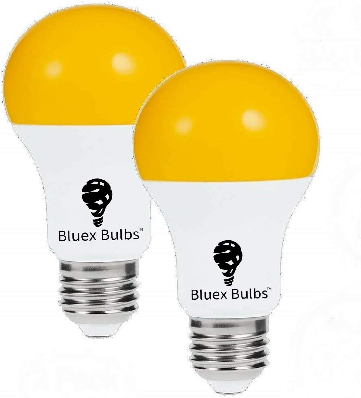 2 Pack LED Dusk to Dawn A19 Bug Light Bulbs, Yellow Bulb, Amber Light ...